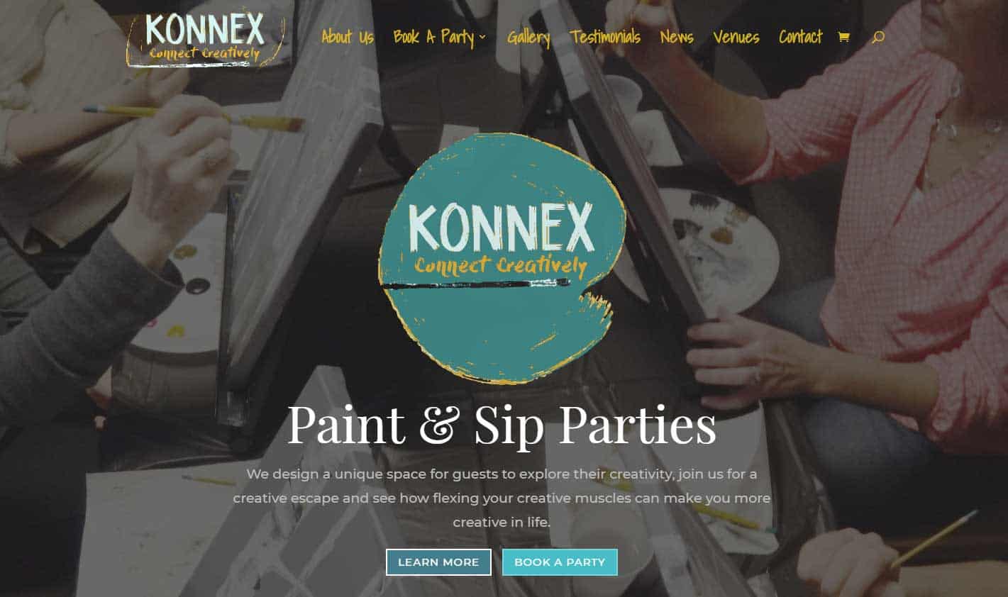 Konnex Paint & Sip new creative webiste! - Website Sandwich